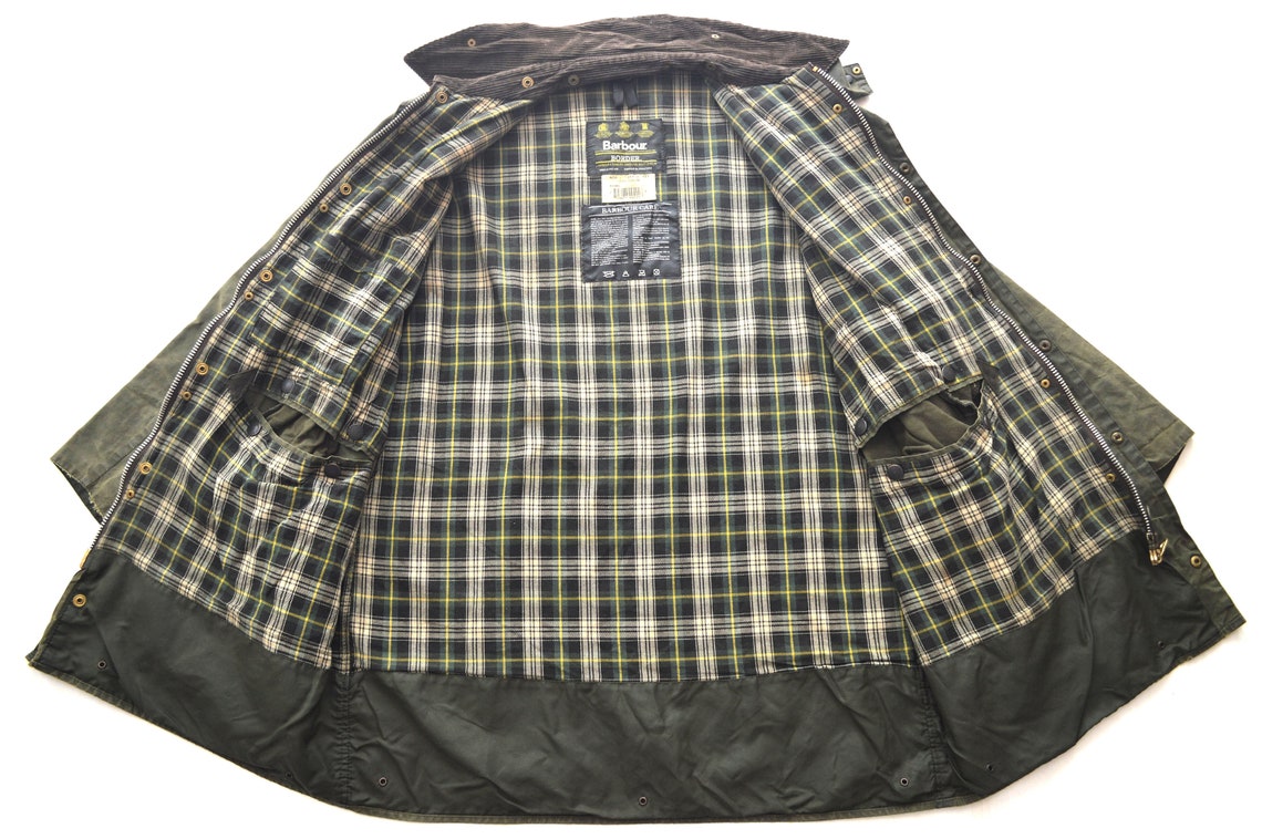 Barbour Border Vintage Waxed Jacket Green Size C44/112CM | Etsy