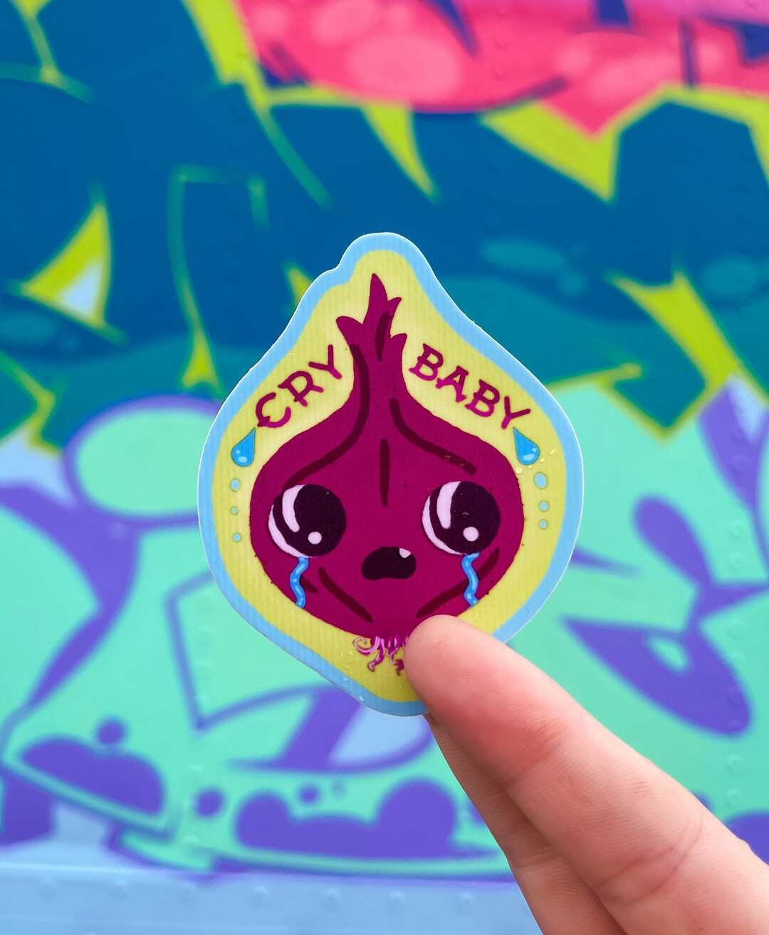 Cry Baby Sad Onion Sticker - Matte - Waterproof - Etsy