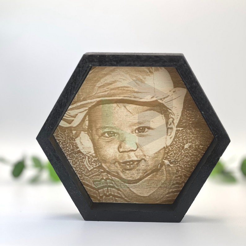 Engraved Photo Wooden Shadow Box Classic Square/modern - Etsy