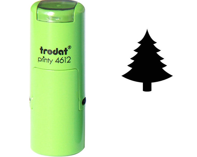Christmas Tree Rubber Stamp, Decorated Tree Stamp, Christmas Tree ...