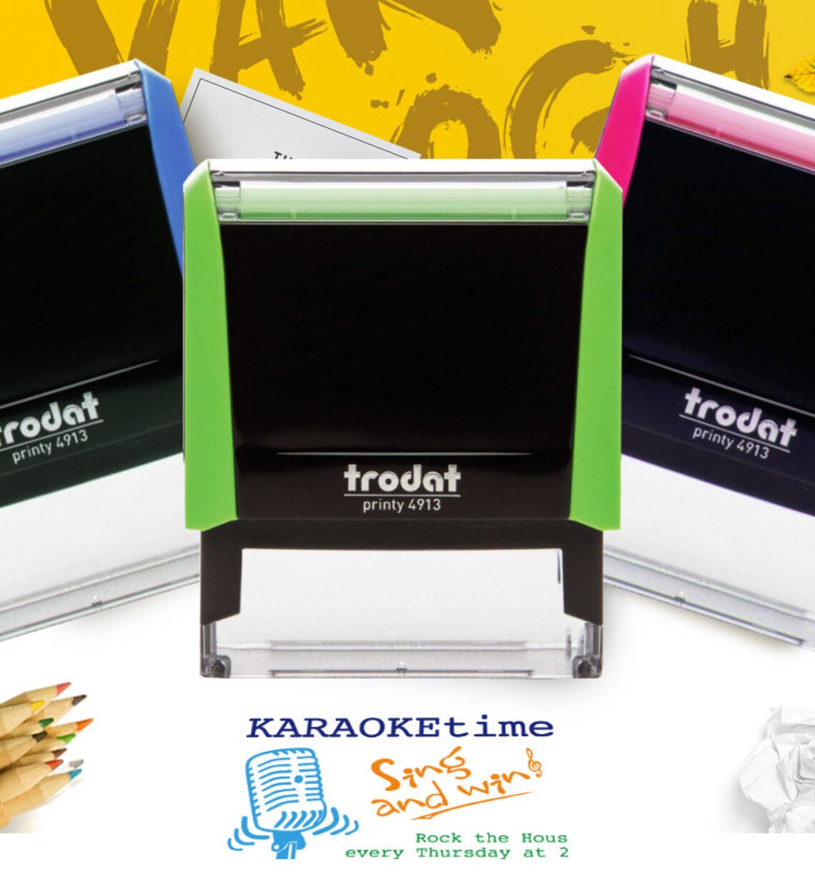 Custom Multi Color Stamp, With 2 or 3 Ink Color, With Your Image, Text ...