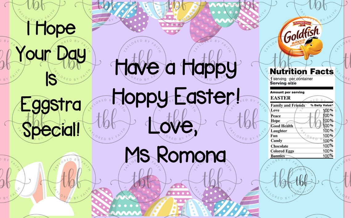 Goldfish Wrapper Template Goldfish Party Favor Goldfish Chip - Etsy