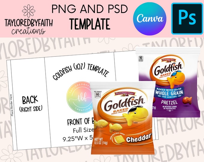 Goldfish Wrapper Template, Goldfish Party Favor, Goldfish Chip Bag ...