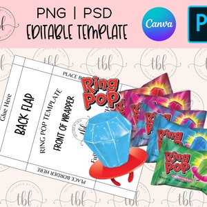 Ring Pop Wrapper Ring Pop Template Ring Pop Party Favor - Etsy