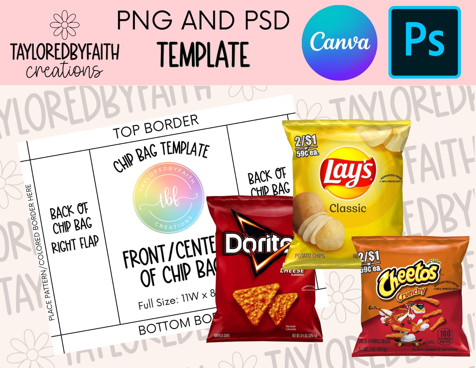 Chip Bag Template, Chip Bag Wrapper, Chip Bag Party Favor, Chip Bag ...