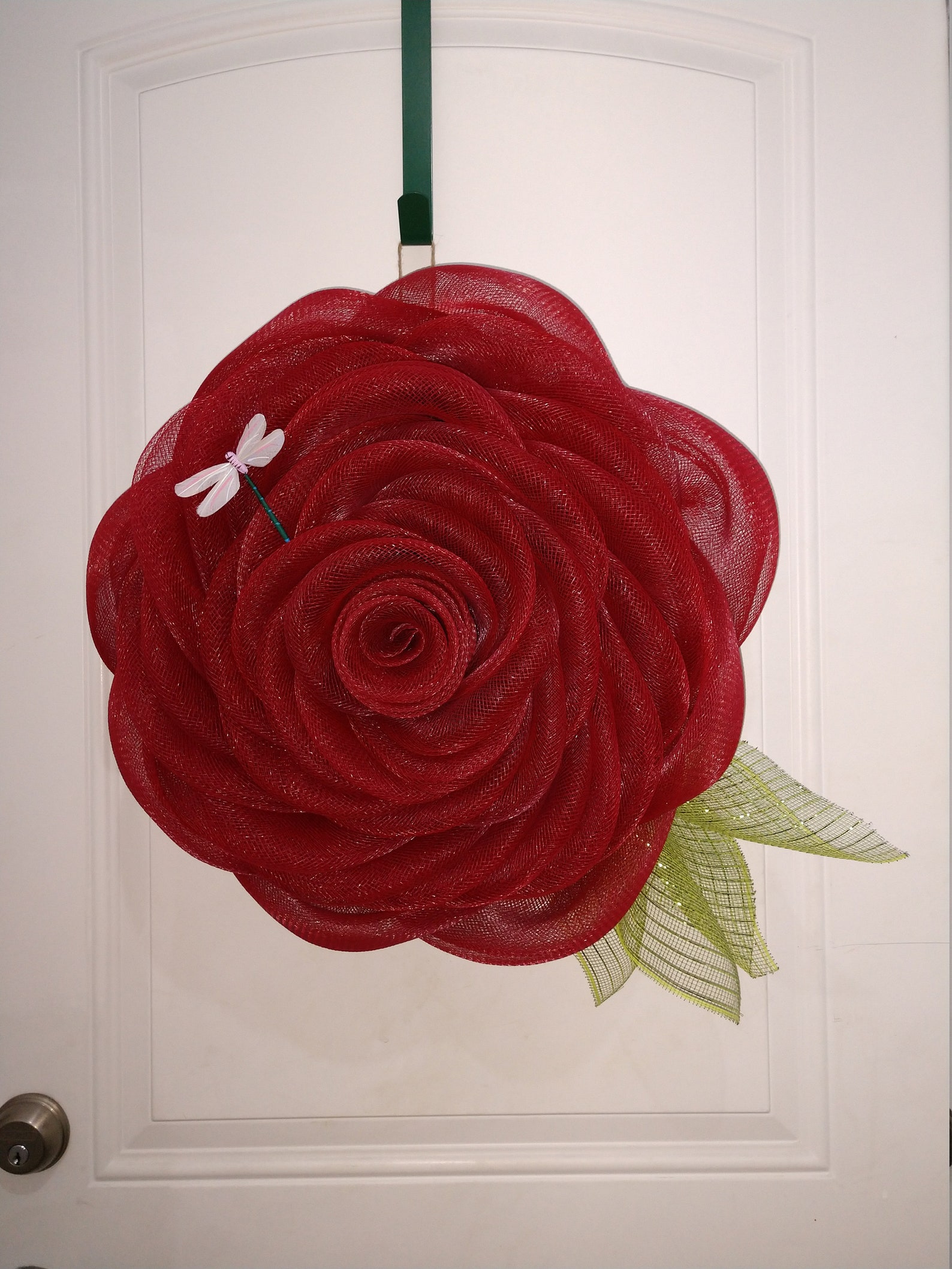 Cranberry Rose Wreath Rose Wreath Deco Mesh Rose Cranberry - Etsy