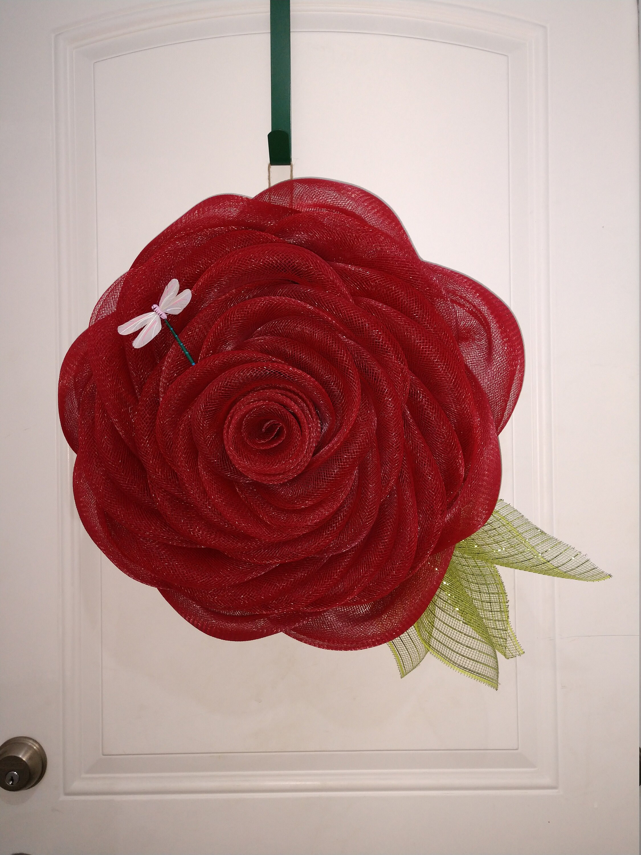 Cranberry Rose Wreath Rose Wreath Deco Mesh Rose Cranberry - Etsy