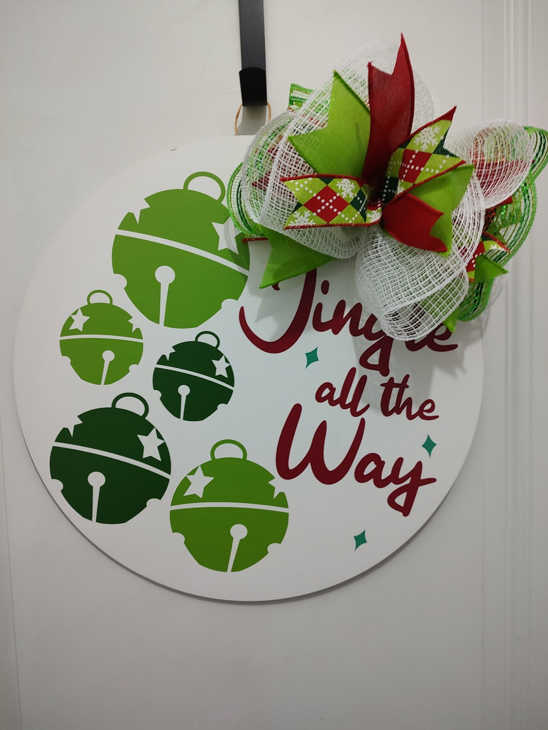 Jingle Bells Christmas Door Hanger, Christmas Door Hanger, Christmas ...