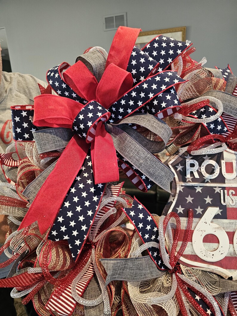 Route 66 Deco Mesh Wreath, Man Cave Decor - Etsy