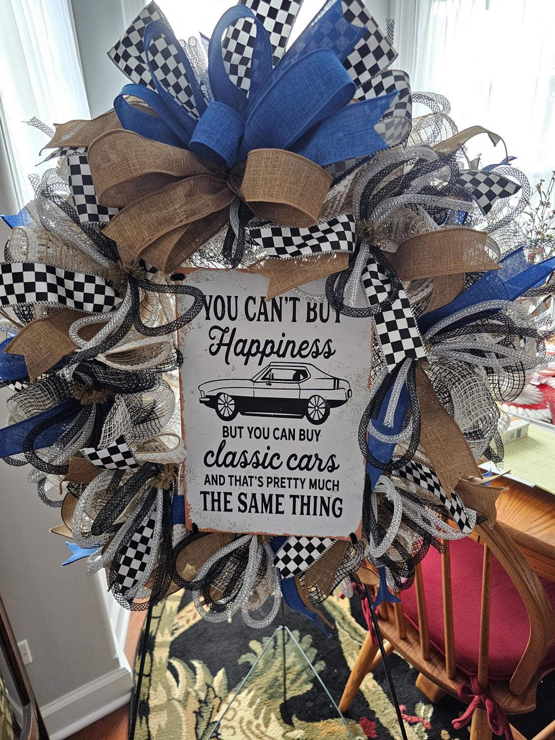 Classic Car Deco Mesh Wreath, the Perfect Decor for That Man Cave ...