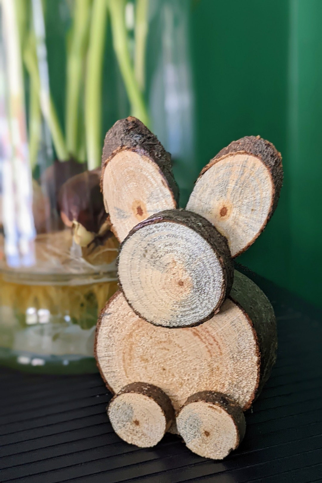 Wood Slice Bunny | Spring Decor - Etsy