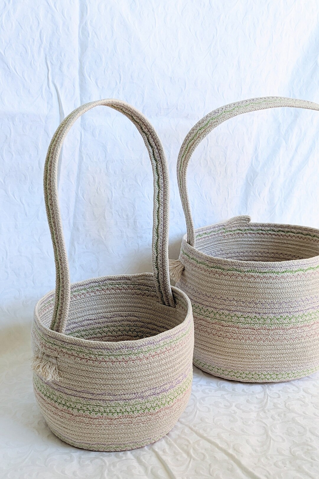 Rope Easter Basket | Spring Decor | Easter Gift | Easter Bunny - Etsy