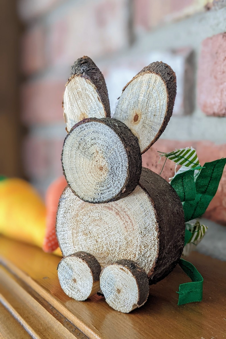 Wood Slice Bunny | Spring Decor - Etsy