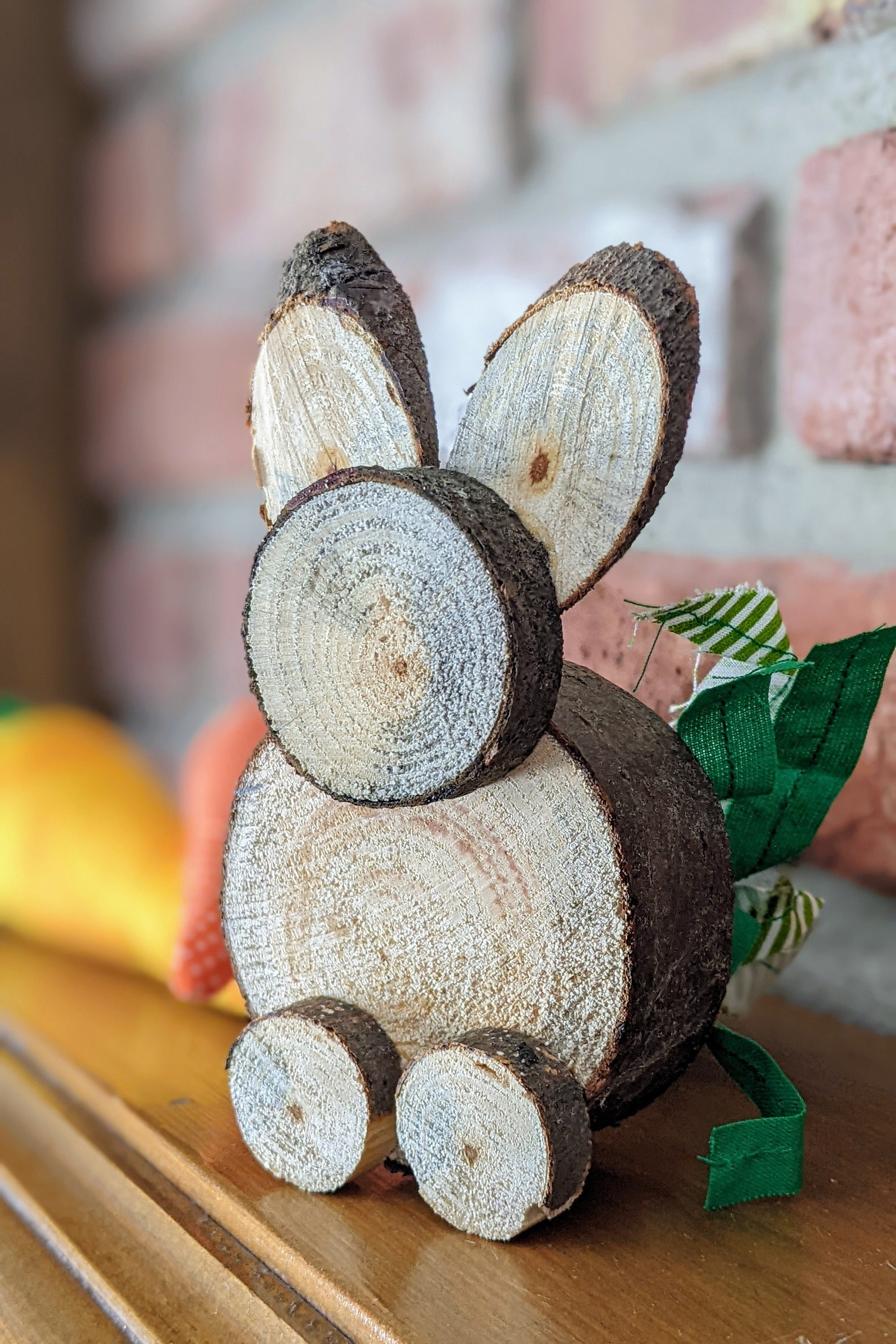 Wood Slice Bunny | Spring Decor - Etsy