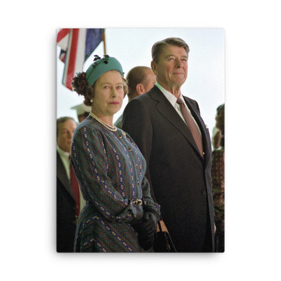 Queen Elizabeth II With Ronald Reagan Canvas Print - Canvas Wall Art - Etsy