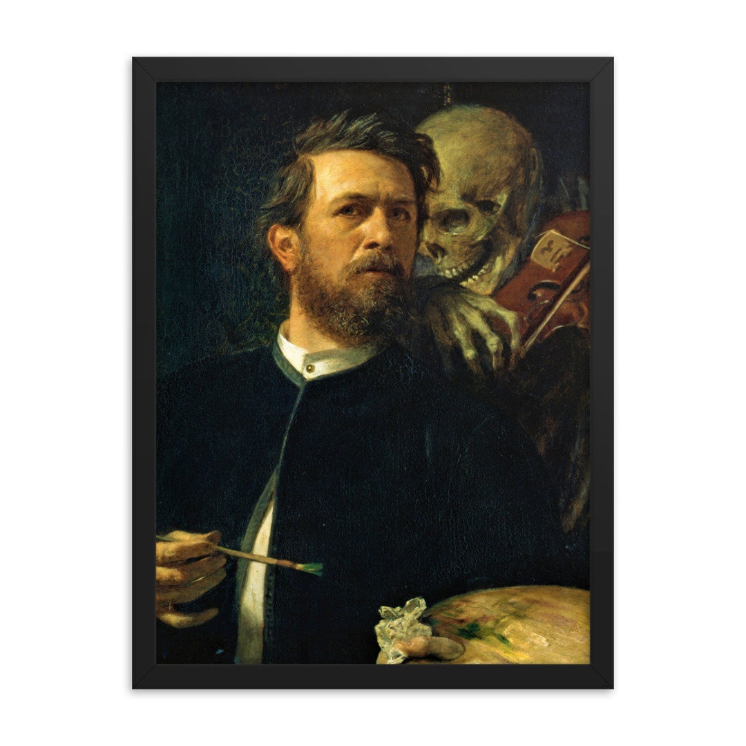 Self Portrait With Death Playing the Fiddle Painting by Arnold Bocklin ...