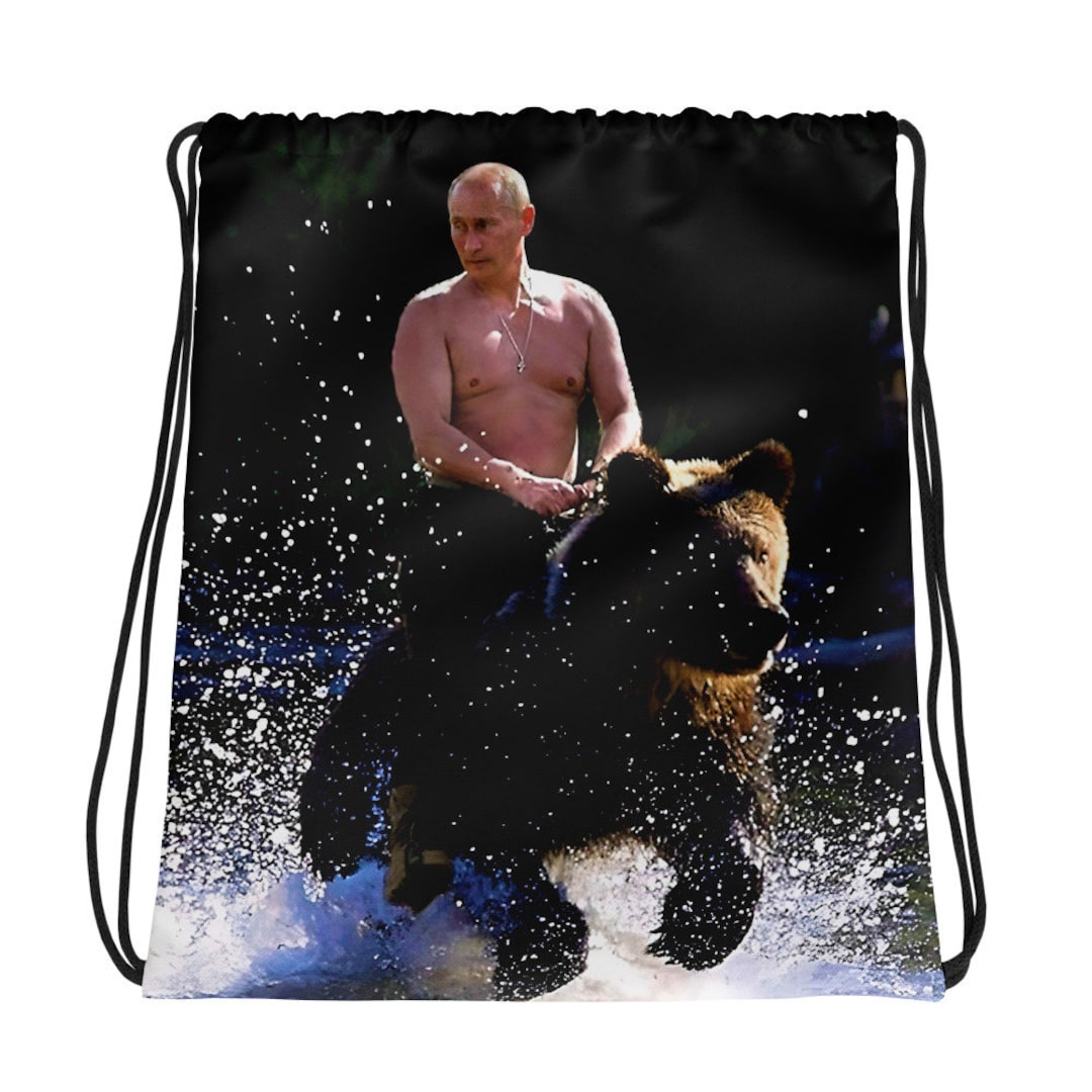 Vladimir Putin Riding a Bear All-over Print Drawstring Bag - Etsy