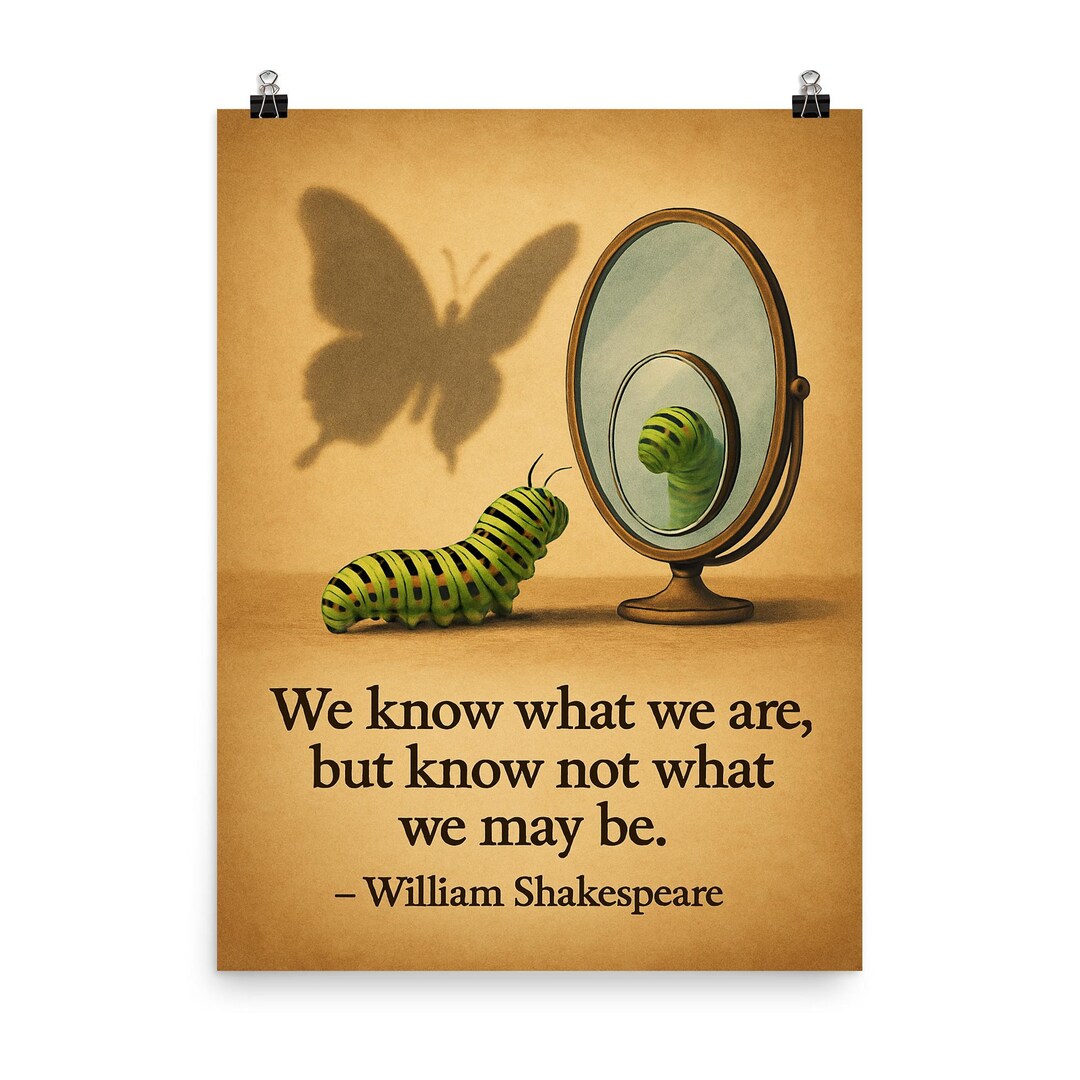 Shakespeare Quote Butterfly Shadow Wall Art - Inspiring Caterpillar ...