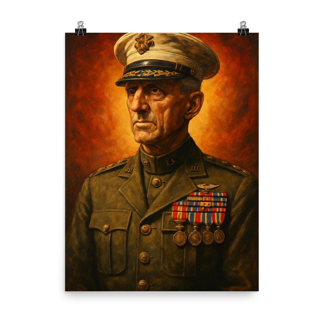Smedley Butler Vintage Art Print | Military Hero Tribute Poster ...