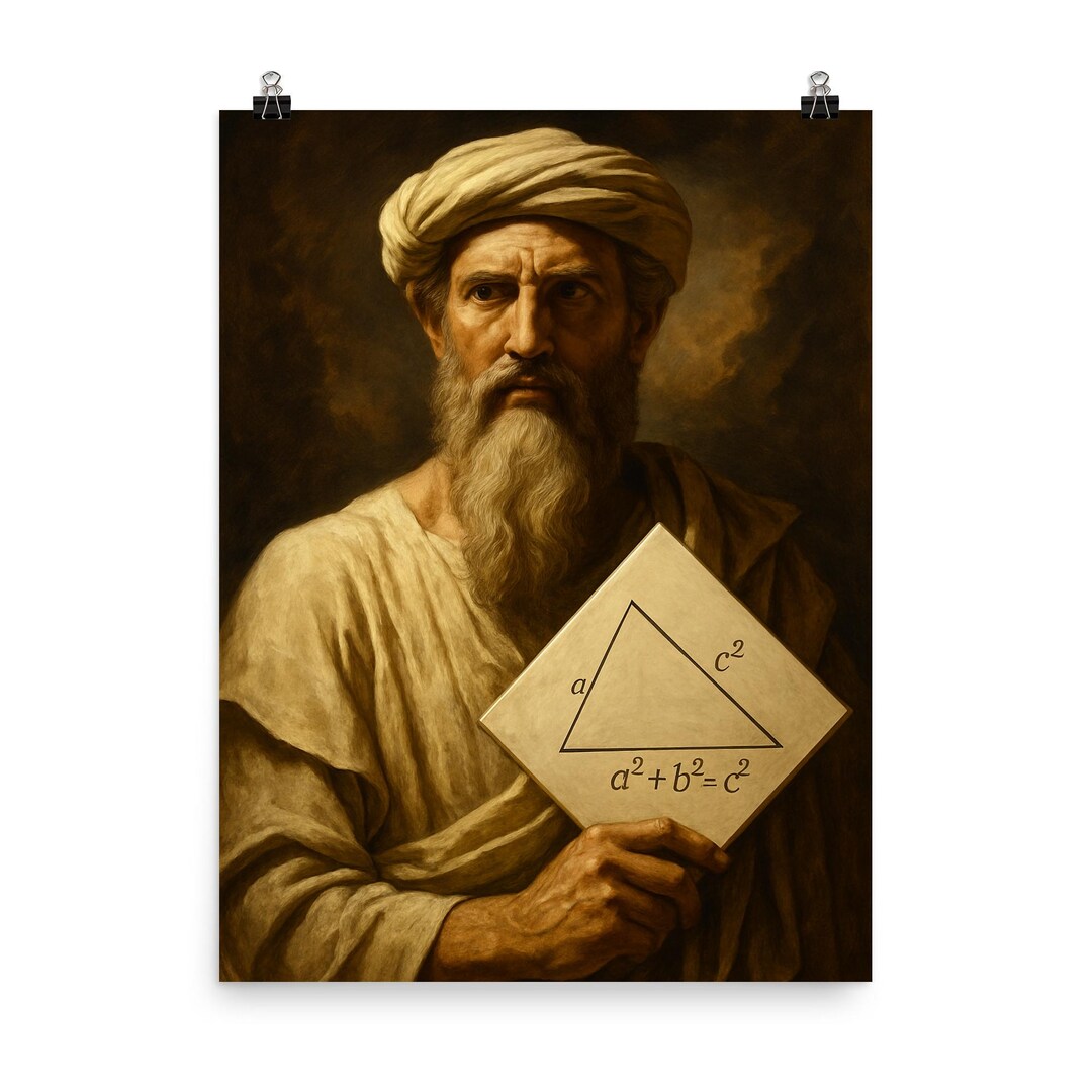 Epic Pythagoras Portrait Poster Print – Unique Geometric Wall Art for ...