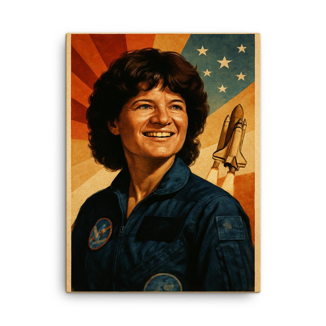 Sally Ride Canvas Print: NASA Astronaut Portrait, Inspirational Wall ...