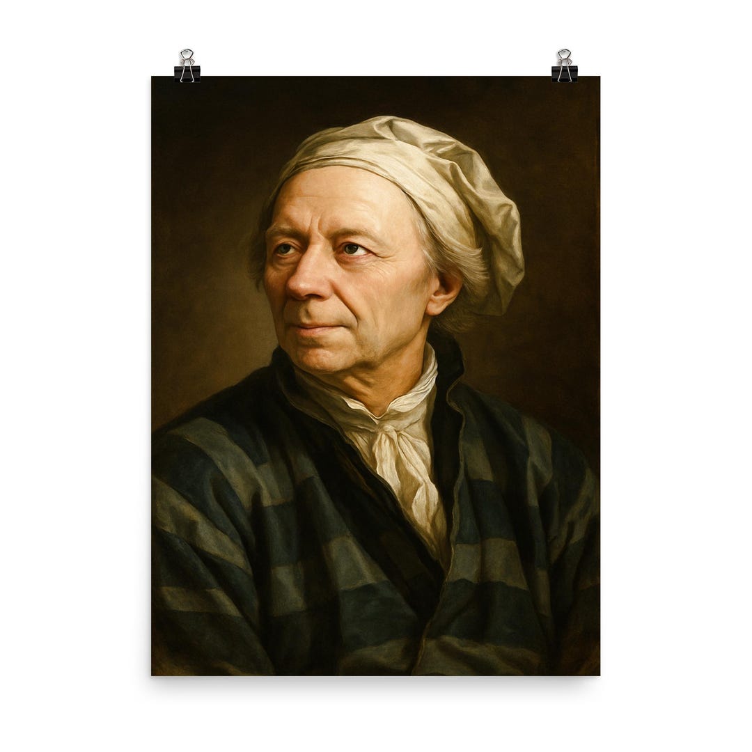 Leonhard Euler Poster: Vintage Engraving Mathematician Portrait Wall ...
