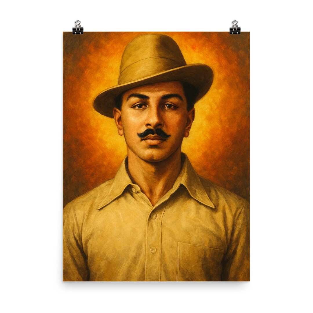 Bhagat Singh Poster: Vintage Indian Freedom Fighter Art - Etsy