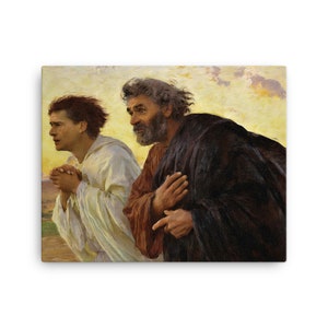 Peter and John Running to the Tomb by Eugene Burnand Canvas Print ...
