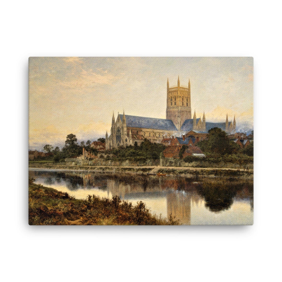 Worcester Cathedral by Benjamin Leader Canvas Print - Canvas Wall Art ...