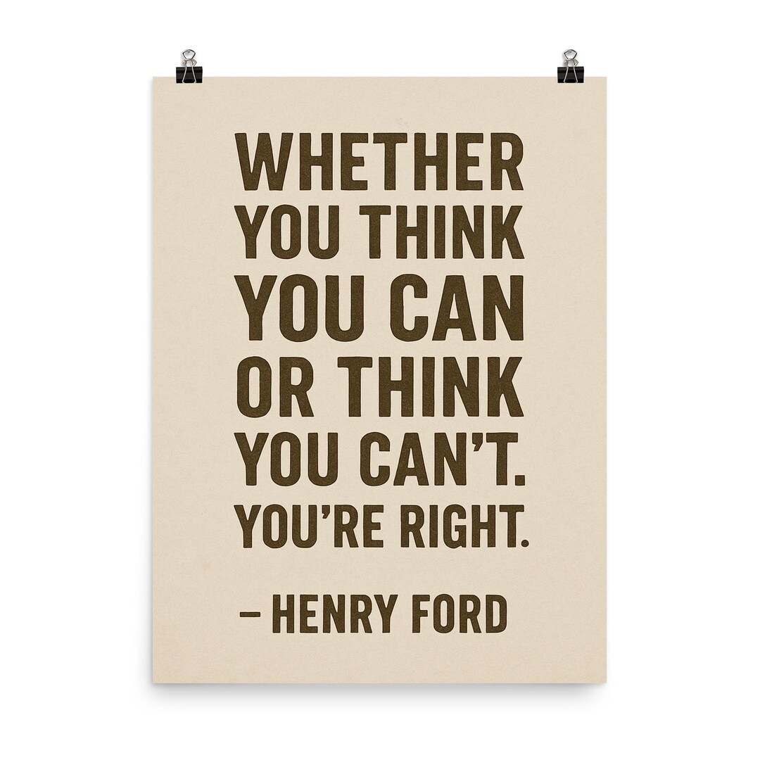 Inspiring Henry Ford Quote Poster Print Motivational Wall Art Unique ...