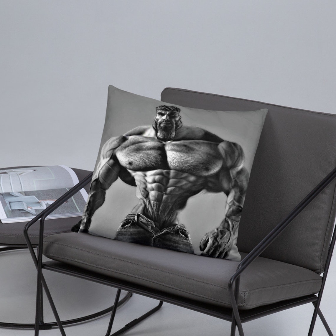 Gigachad Meme Funny Giga Chad Photoshop Pillow - Etsy Finland