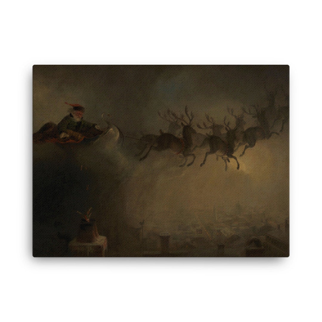 Santa Claus Dropping Gifts Down the Chimney by William Holbrook Beard ...