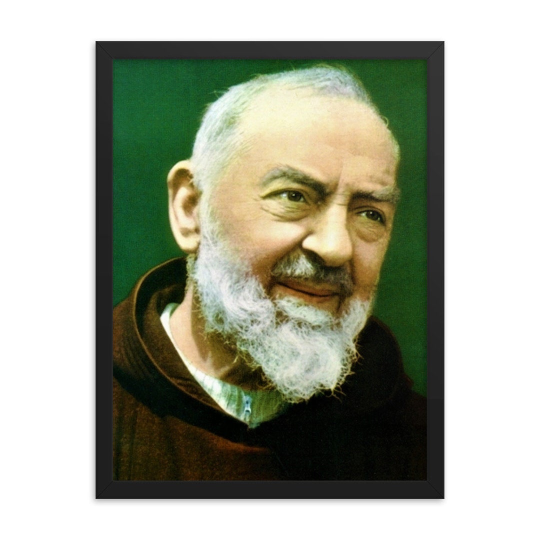 Padre Pio Portrait Framed Print - Etsy