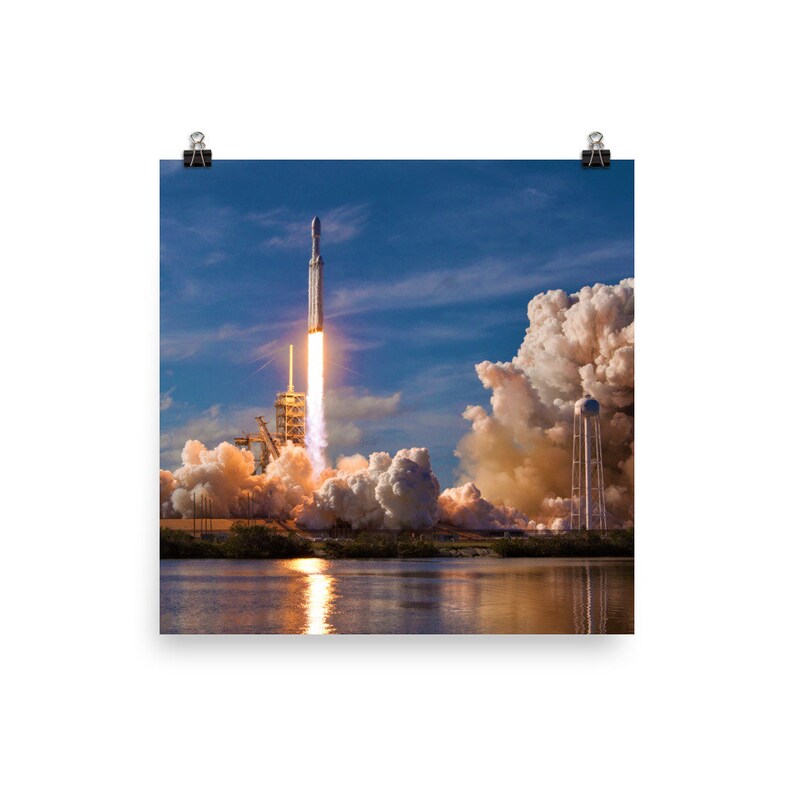 Spacex Falcon Heavy Launch Poster Print - Etsy