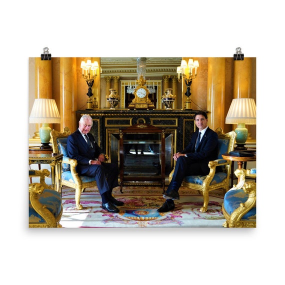 King Charles III Meets With Canadian PM Justin Trudeau Poster - Etsy