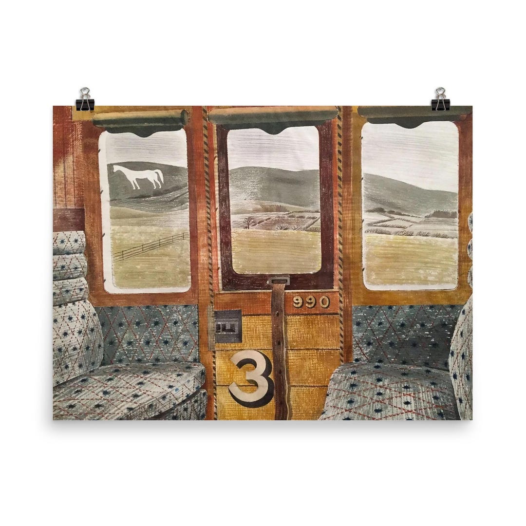 Vintage Train Landscape Poster Print - Eric Ravilious 1939 Art Wall ...