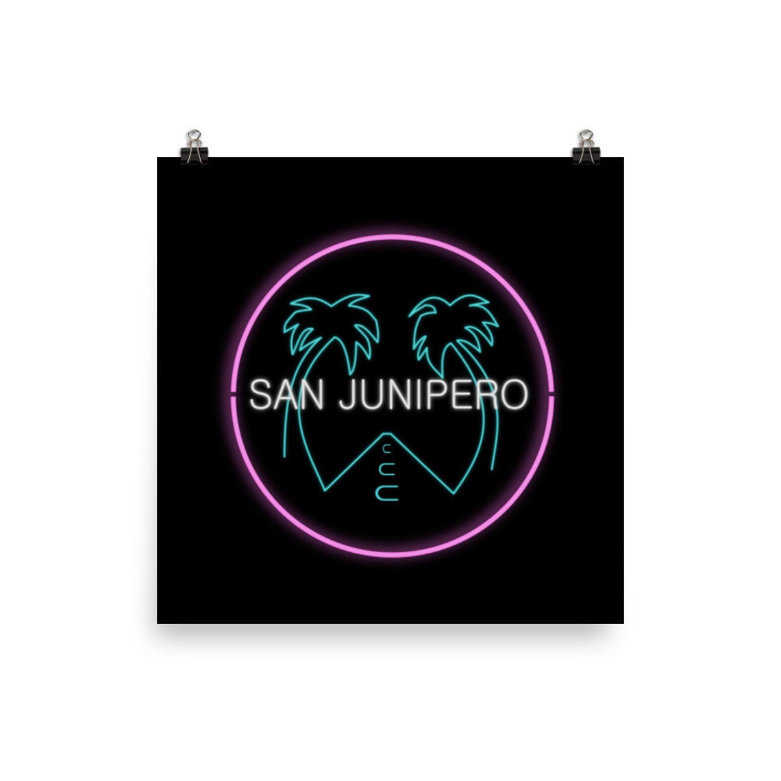 San Junipero Poster Neon Sign Black Mirror Poster - Etsy