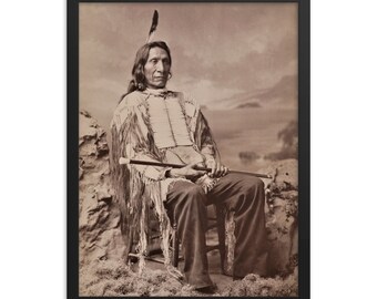 Native American Chief Red Cloud, of the Oglala Lakota Stipple Ink Print ...