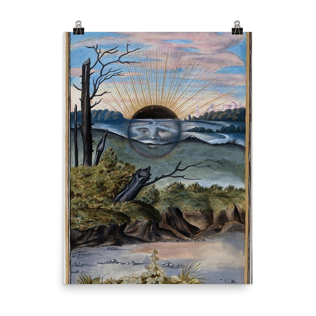Splendor Solis Black Sun Poster Print - Vintage Alchemy Wall Art Decor ...