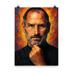 Iconic Steve Jobs Portrait Poster Print - Inspirational Wall Art Decor ...