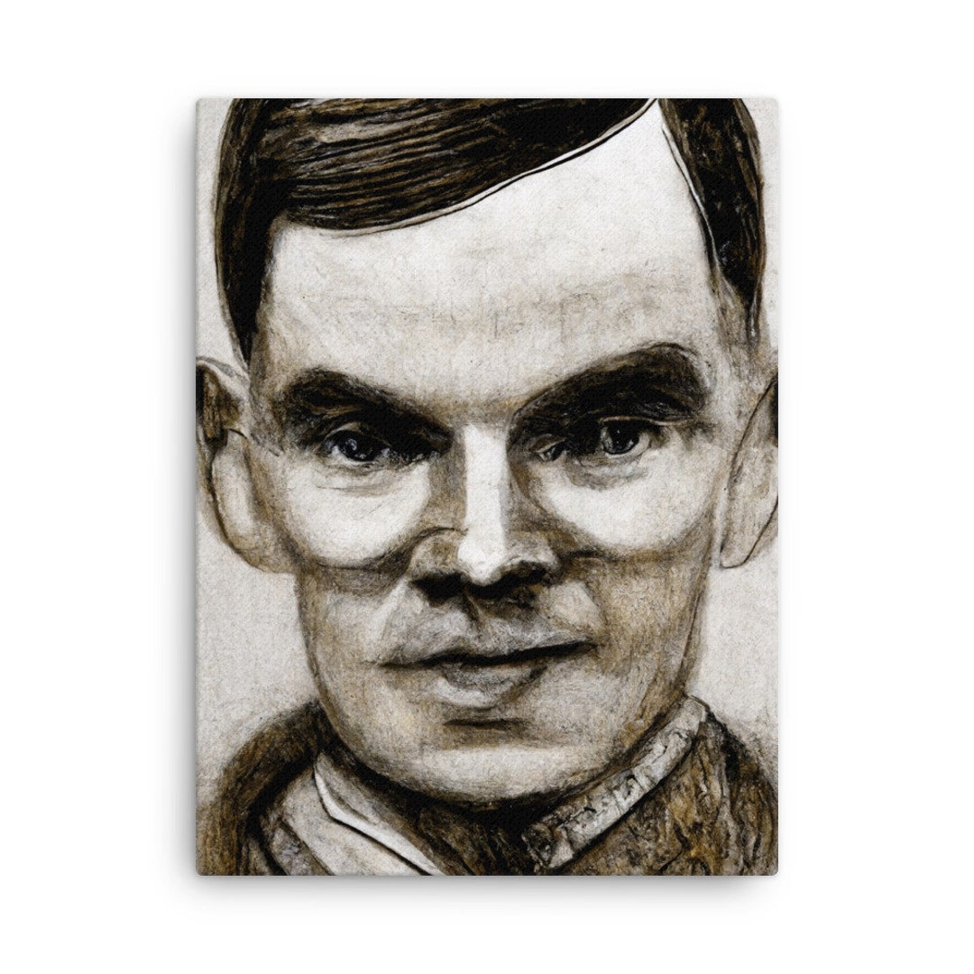 Pencil Sketch of Alan Turing in the Style of Leonardo Da Vinci Canvas ...