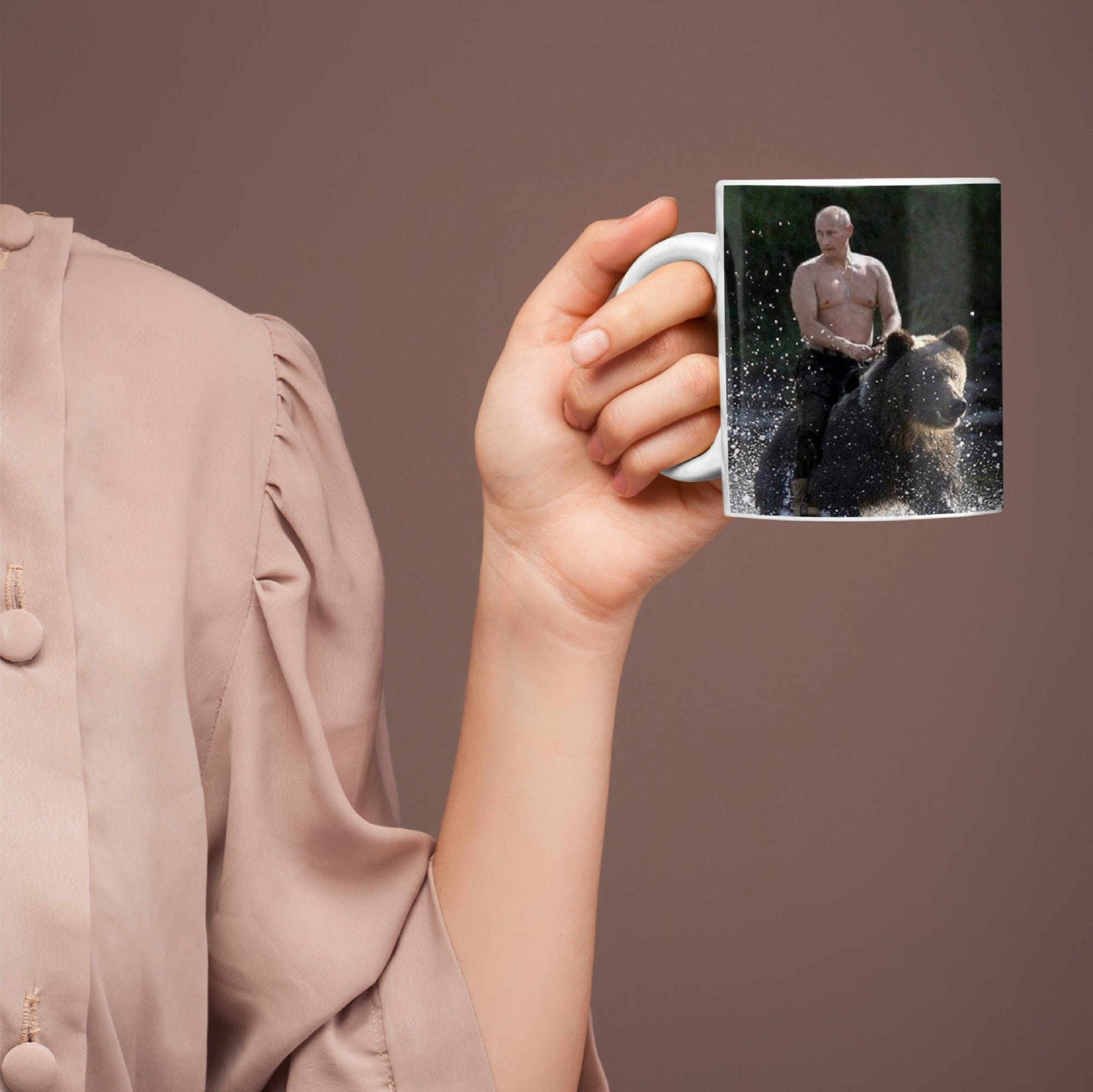 Putin Mug Vladimir Putin Funny Riding a Bear Mug - Etsy Singapore