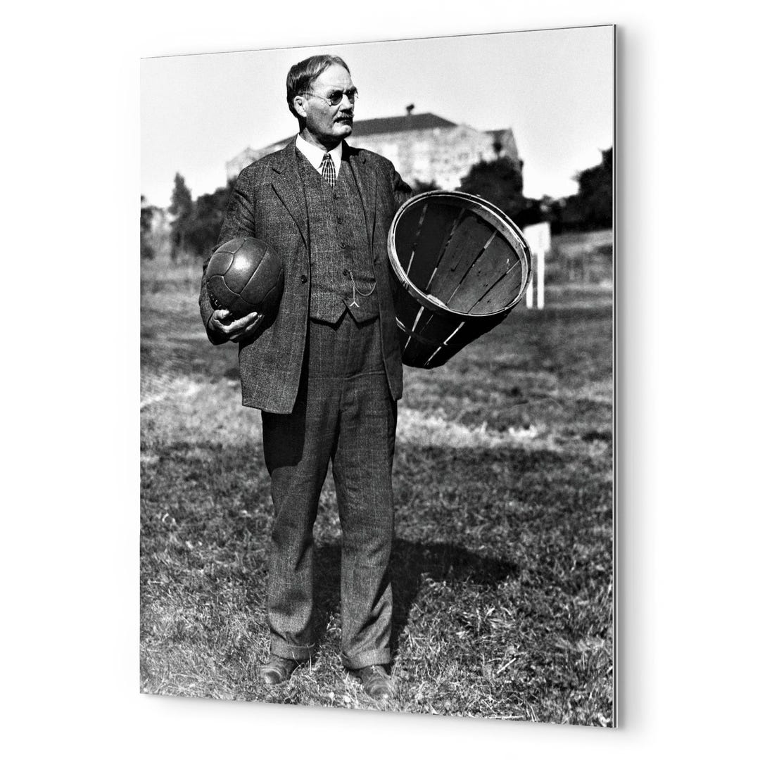 James Naismith Metal Print: Basketball Inventor Portrait Wall Art Gym ...