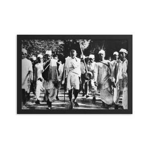 Mahatma Gandhi During the Salt March Framed Print - Etsy