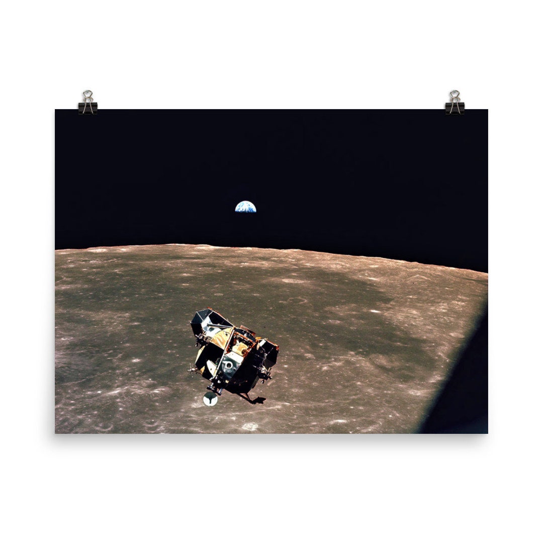 Apollo 11 Earth View as the Lunar Module Eagle Leaves the Moon Poster ...