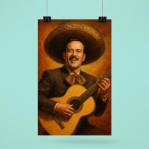 Vintage Pedro Infante Guitar Poster Print - Unique Mexican Icon Wall ...