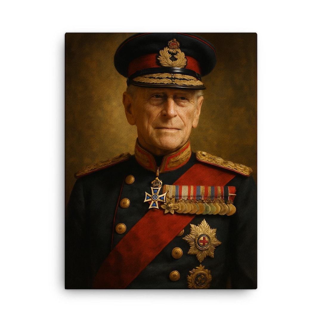 Prince Philip Duke of Edinburgh Portrait Canvas Print – Royal British ...