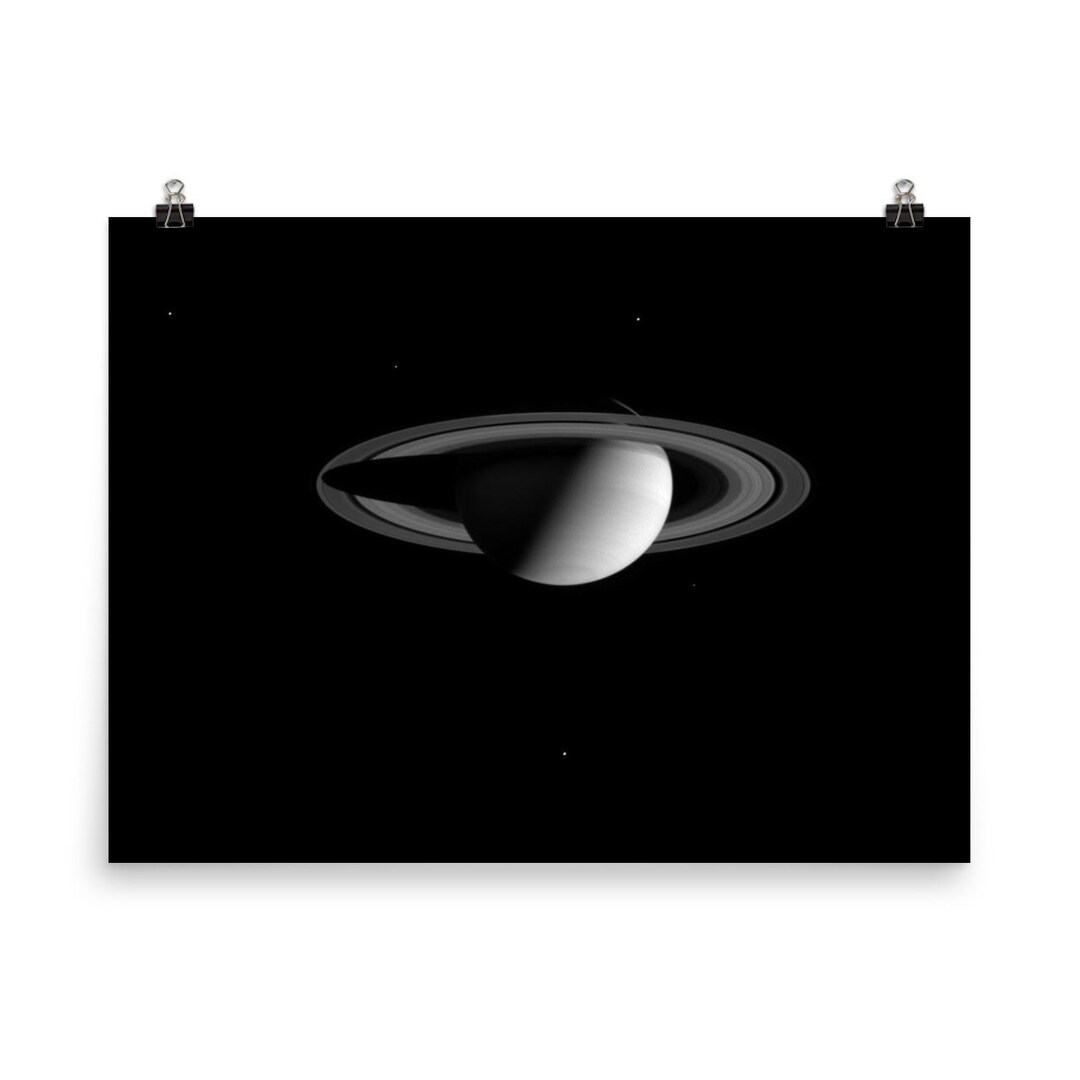 Saturn Family Portrait Cassini NASA Art Print Vintage Space Wall Decor ...