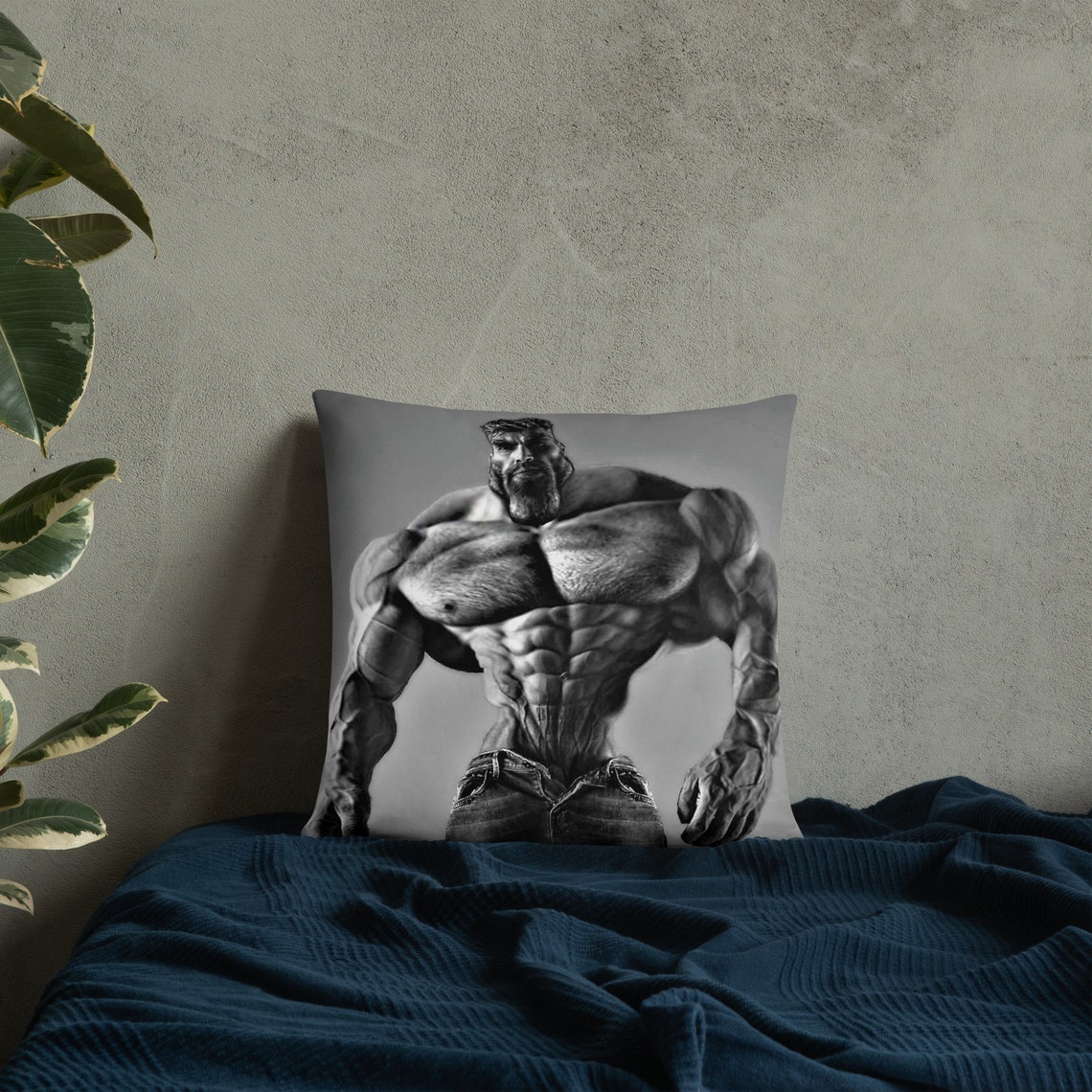 Gigachad Meme Funny Giga Chad Photoshop Pillow - Etsy Australia