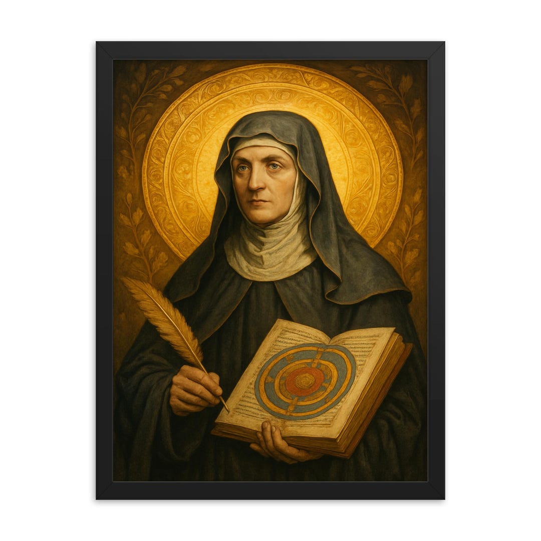 Hildegard Von Bingen Framed Print: Mystical Medieval Wall Art - Etsy